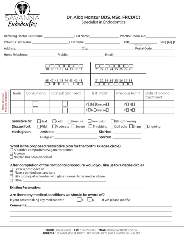Electronic Referral - Savanna Endodontics